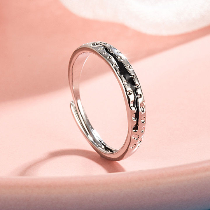 Irregular Texture Drip Glazed Melanin Ring Female Special-Interest ...