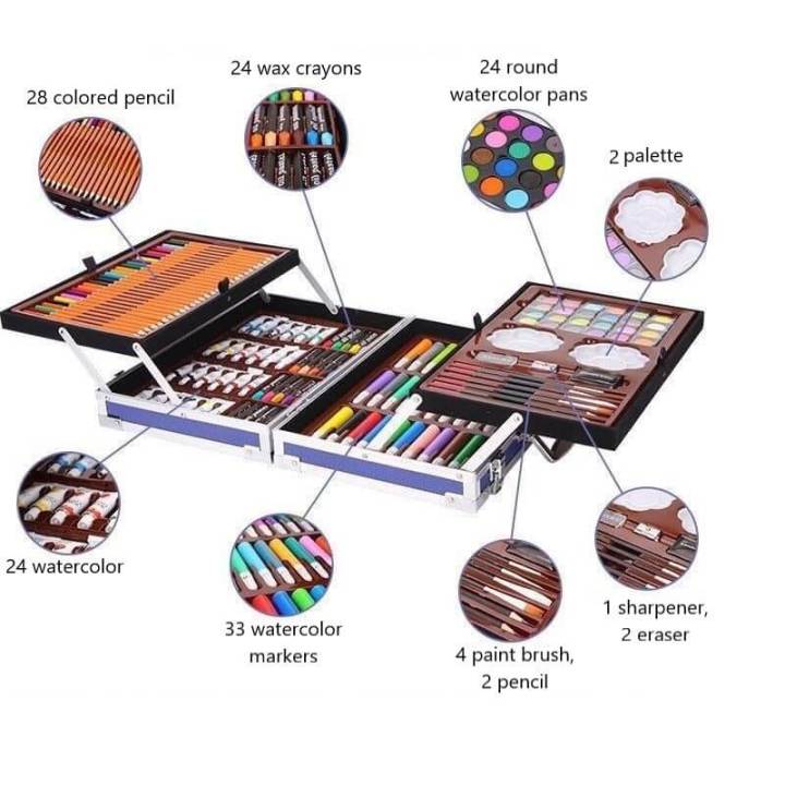 Unicorn-Themed Premium Kids Art Set 145 Pcs with Watercolor & Pencils ...