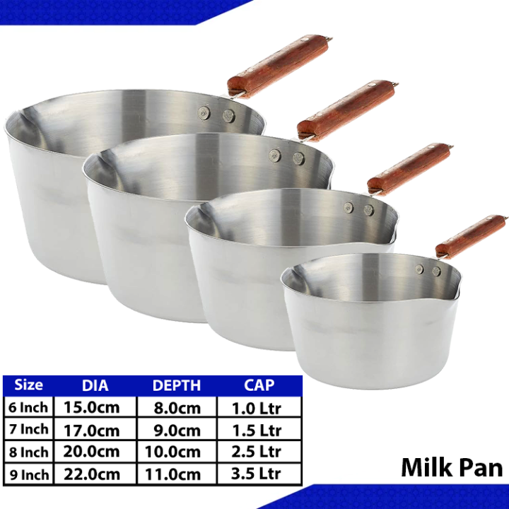 Silver Milk Pan | Metal Finish Milkpan | Sauce Pan for Tea| Silver Pots ...