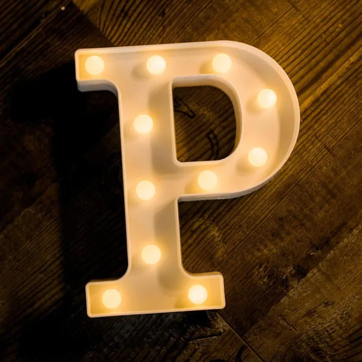 LED Alphabet letter P Lights Alphabet Light Up Marquee Letters Sign for ...