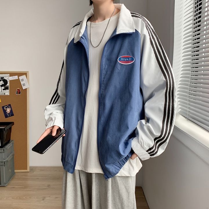 Hong Kong style loose jacket male ins trend Korean version of the ...