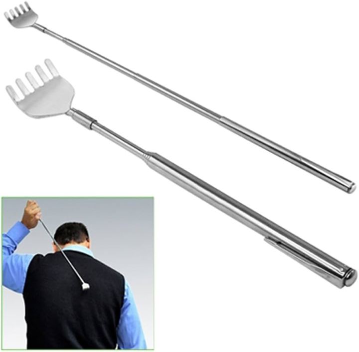Stainless Steel Telescopic Back Scratcher Massage Tool with Pen Clip ...