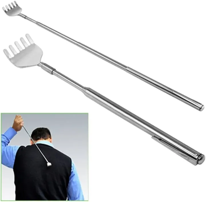 Stainless Steel Telescopic Back Scratcher, Scratching Hand Against ...