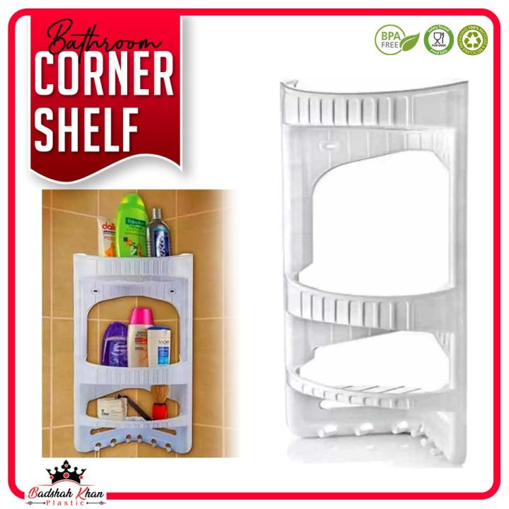 New 3 Layer Multipurpose Corner Shelf Plastic Stand | Bathroom Corner ...