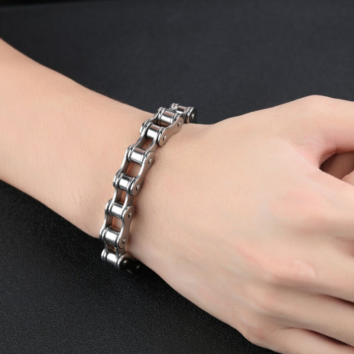 【Buy with eyes closed】Fashion Men Stainless Steel Motorcycle Bike Chain Bracelet Bangle Jewelry ...