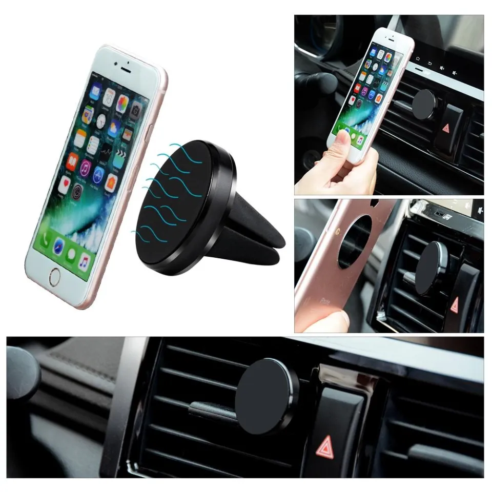 Magnetic Car Phone Holder Magnet Holder For Phone in Car Mobile Cell Phone Car Holder Stand Universal Wall Desk Metal Magnet Sticker Mobile Stand Phone Holder Car Mount Support Black