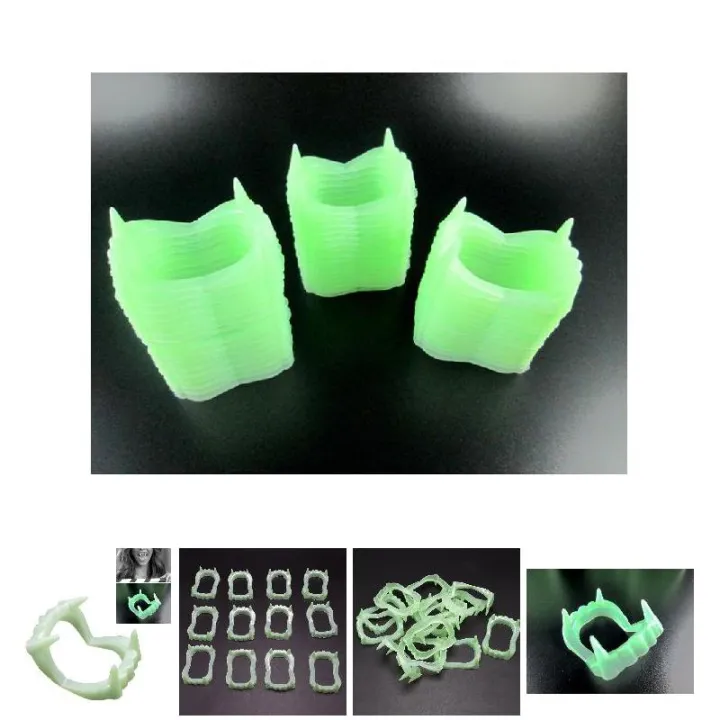 5pcs Fake Zombie Teeth Luminous Vampire Dentures Halloween Cosplay ...