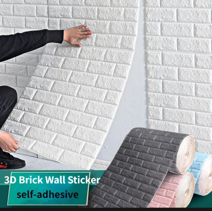 3D Brick Wall Stickers Self Adhesive Wallpaper Sheets 3mm | Peel and ...