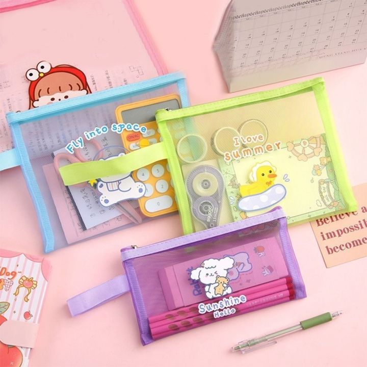 New Nylon Cartoon Storage Bag Cartoon Zipper Test Paper Folder File ...