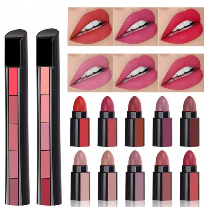 Skynza Set of 5 Mini Pen-Style Matte Lipsticks – Long-Lasting, Highly ...
