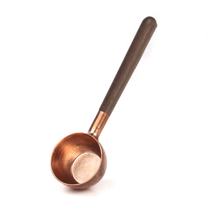 Coffee Bean Measuring Spoon Solid Wood Copper Measuring Spoon Coffee ...