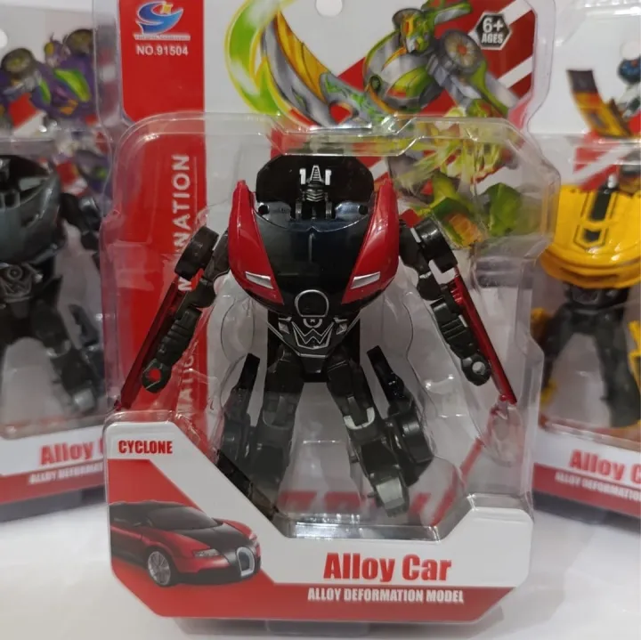 Mini Diecast Alloy Change Robot Deformation Transformer Toy Cars 2 in 1 ...
