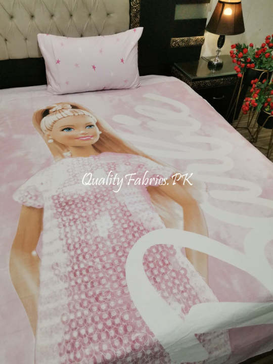 KBS-1670: Barbie Theme Kids Bed Sheet | Daraz.pk