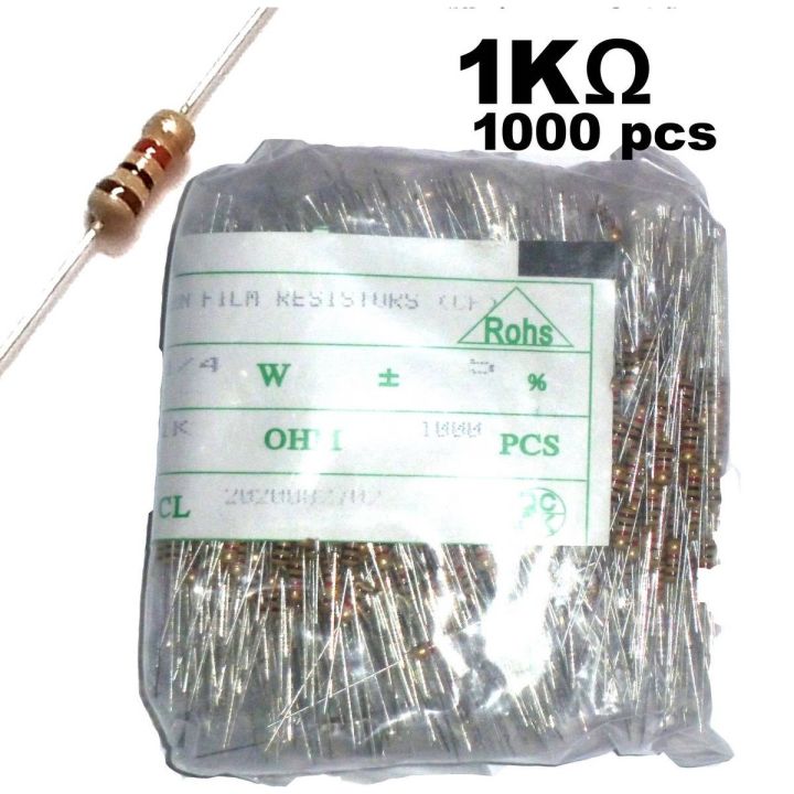1K Ohm 1/4 watt Resistor Pack -1000 Resistors | Daraz.pk
