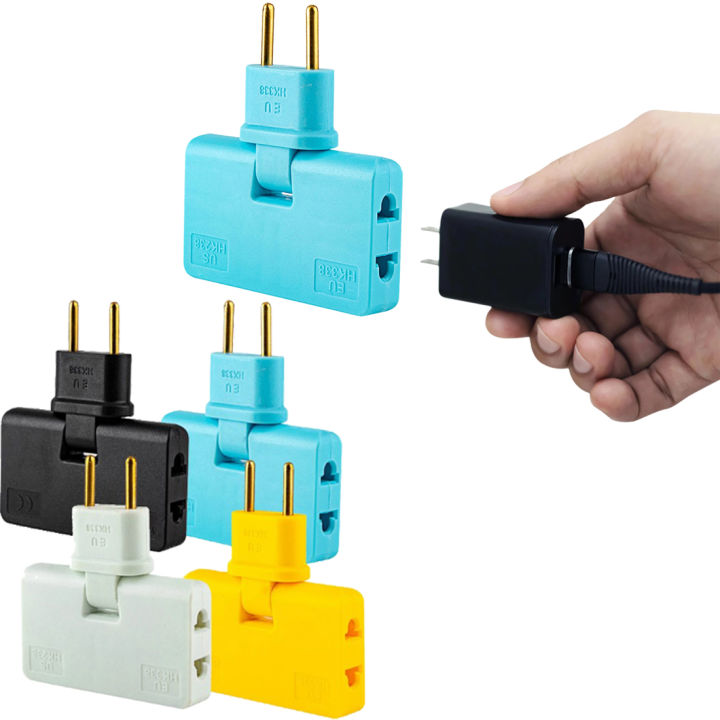 Smart 3-Way Rotating Plug, 180 Degree Power Socket, For Round and Flat ...