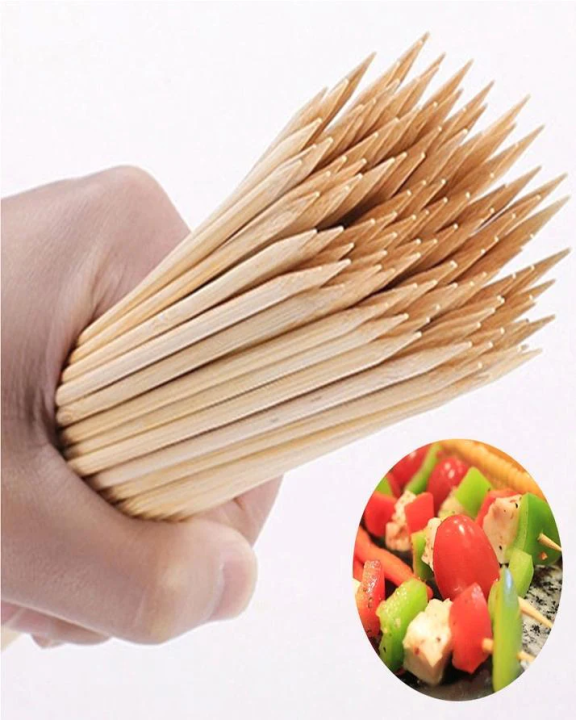 Pack Of 45 Pcs- Wooden Bamboo Skewers - Barbeque Stick Skewers ...