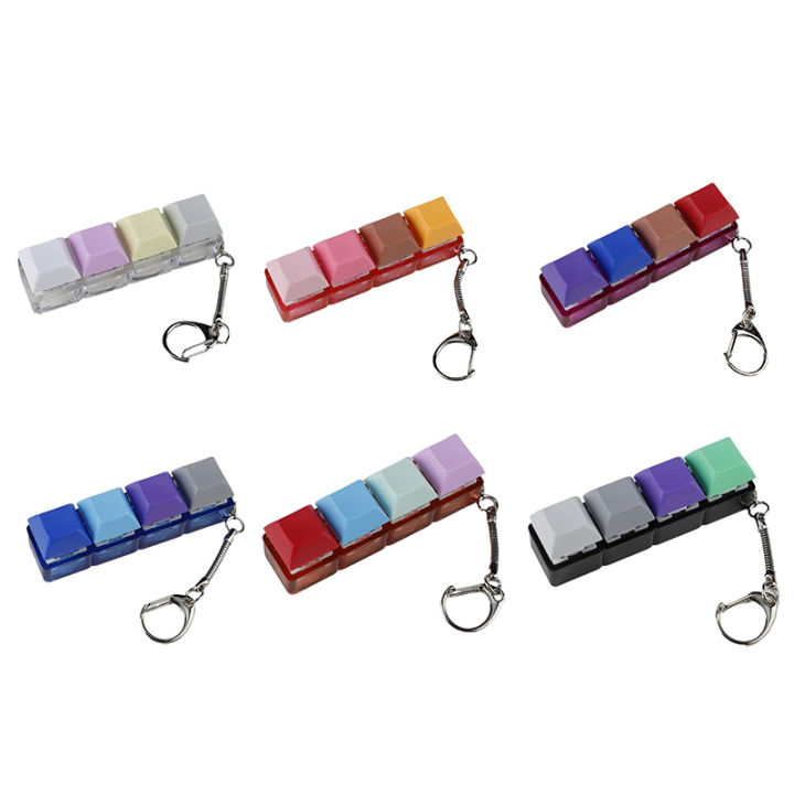 4-Keys Mechanical Keyboard Key Toy Keychain Party Stress Relief DIY ...