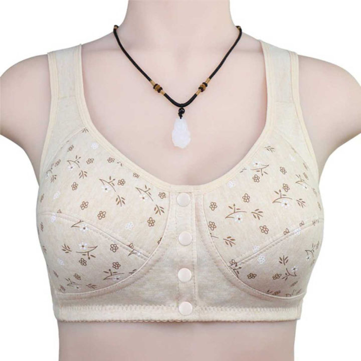 3 Button Front Opening Cotton Maternity Nursing Bra Breast Feeding Non Padded Cotton Material ...