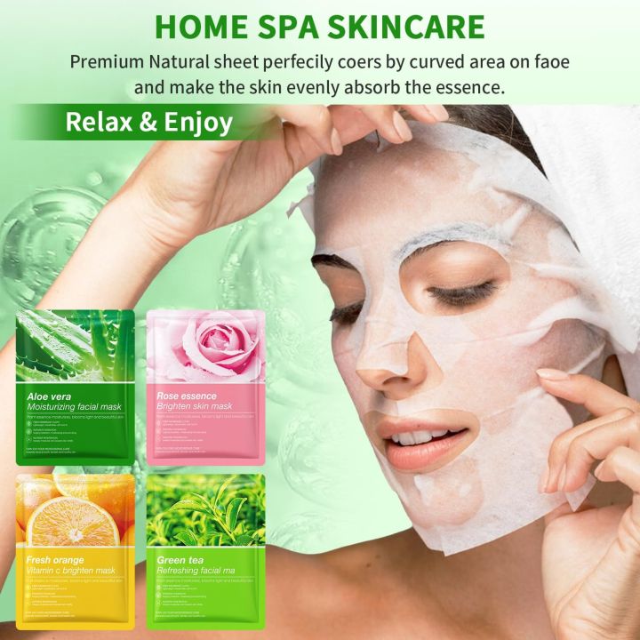 3/6/9/12 Pcs Korean Facial Sheet Mask Bundle – Hydrating, Moisturizing ...