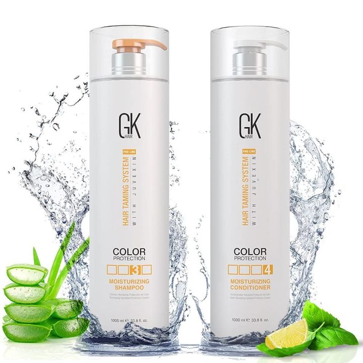 GK Hair Global Keratin Moisturizing Shampoo and Conditioner Duo 1000ml 33.8 oz Daraz.pk