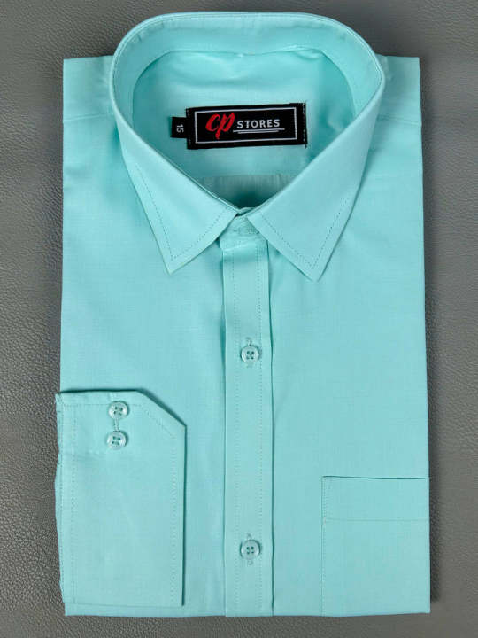 AZ Men's Formal Dress Shirt Plain Light Ferozi | Daraz.pk