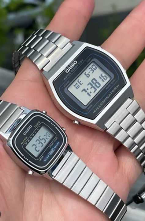 Top Class Vintage Silver Classic Digital Wrist Watch For Couple | Daraz.pk