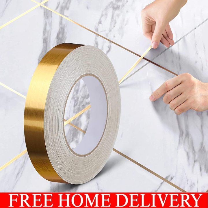 Golden Tape Self Adhesive Tile Tape Gold Strips Golden shiny sticker ...