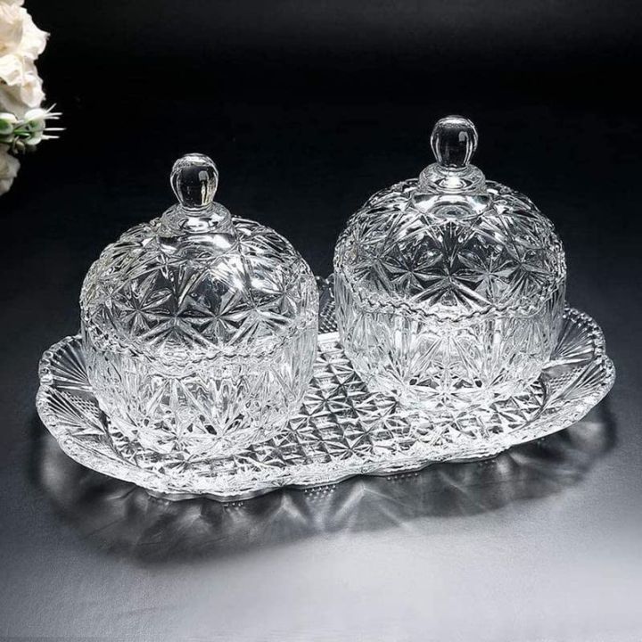 Candy jar - candy jaar - candy pot - candy jars with tray - 2 candy ...