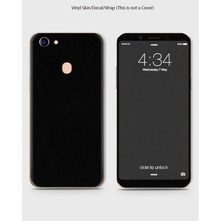 Oppo F5 Phone Skin Front Back And Sides Black Suede Leather Velvet ...