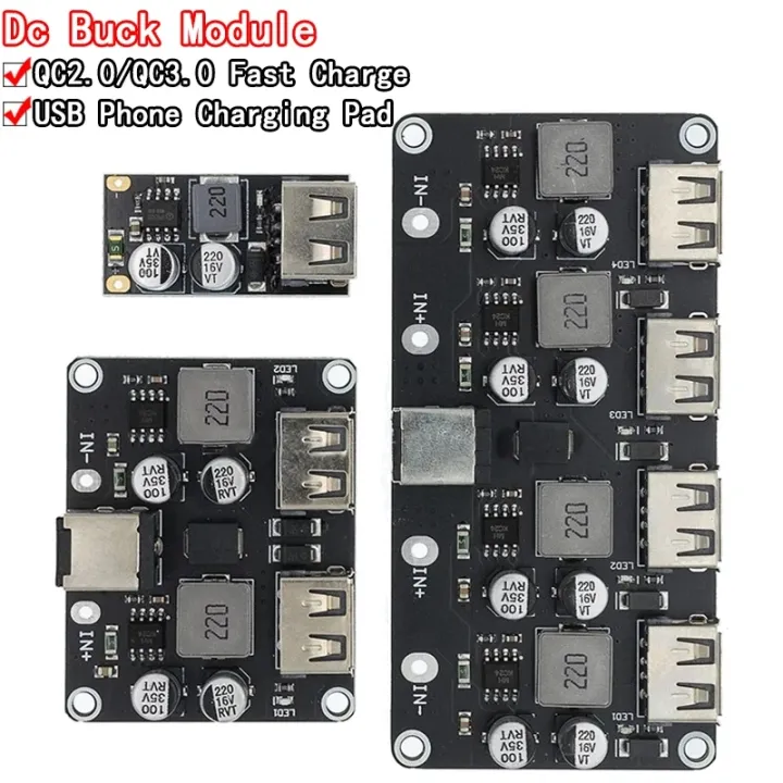 QC2.0/QC3.0 USB (DC 6-32V Input) 24W Buck Fast Quick Charging Circuit ...