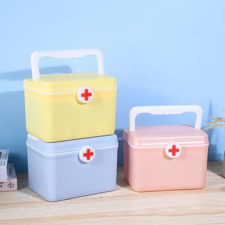 Plastic Multi Layer Small Medicine Box Family Pack Medicine Storage Box ...