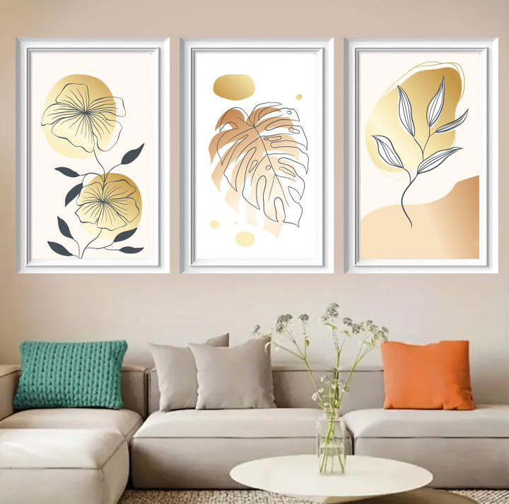 3pcs Canvas Painting Style Self Advise Wall Sticker For Home Room ...