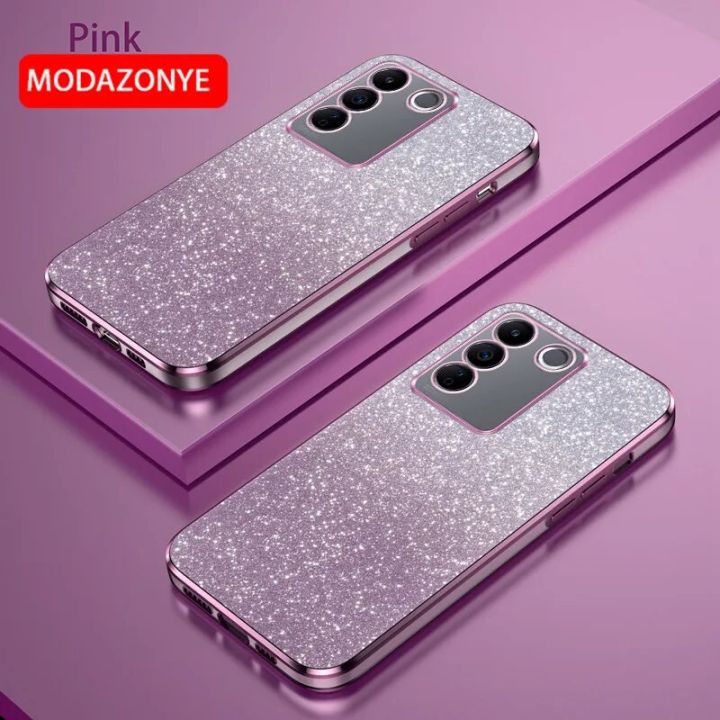lthmy for VIVO V27 5G case electroplating colorful soft glitter TPU ...