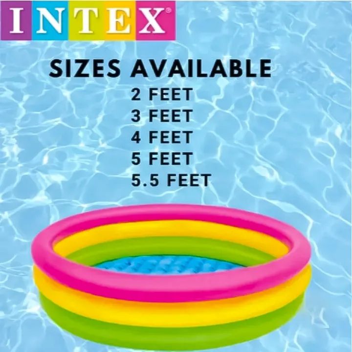 Intex Kids & Baby Swimming Pool – Multicolor Inflatable Pool for Summer ...