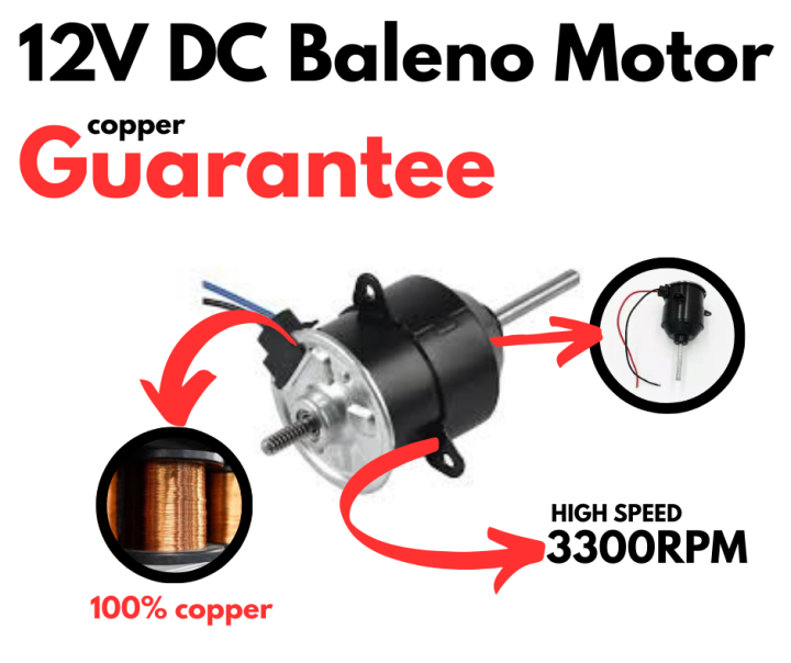 DC 12V Air Cooler Pure Cooper Motor in 100% Original | 12V DC Baleno ...