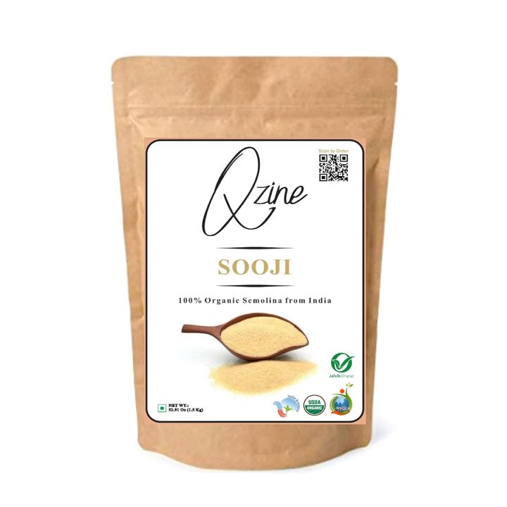 Qzine 100% Organic Semolina/ Suji / Sooji / Rava, 500g | Daraz.pk