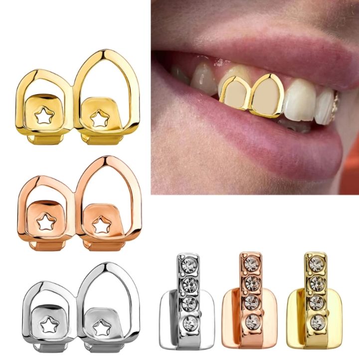 Tooth Caps Top Bottom Dental Grills Teeth Grillzs Braces Fashion Women ...
