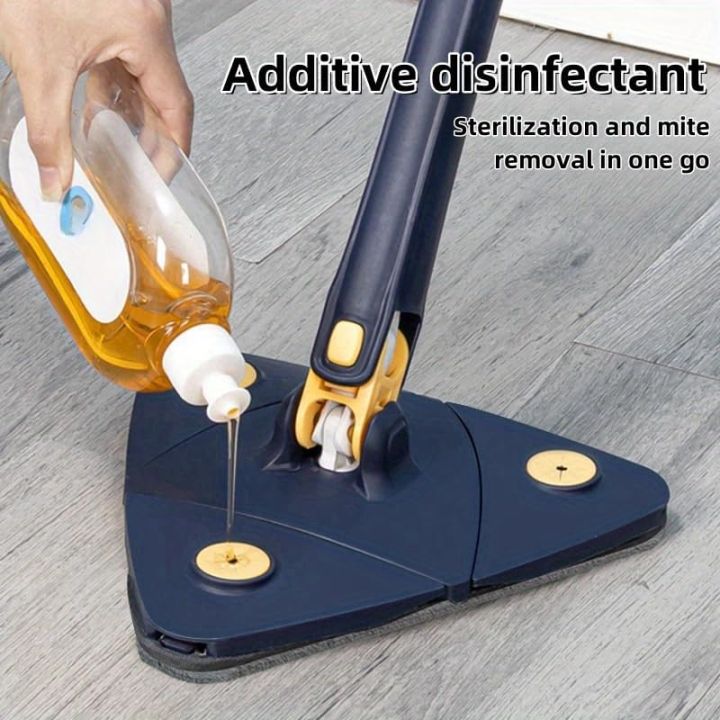Extended Triangle Auto Squeeze Long Handle Mop 360 Twist Squeeze ...