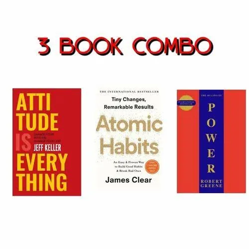 3 books combo Atomic Habits, The 48 laws of power and attitude is ...