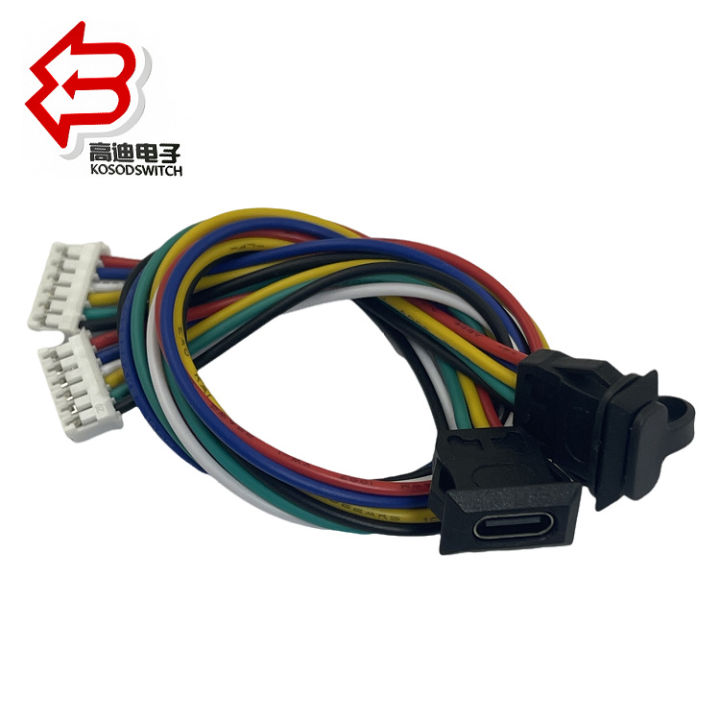 Waterproof Usb Socket With Electrical Wire Waterproof Type C Socket
