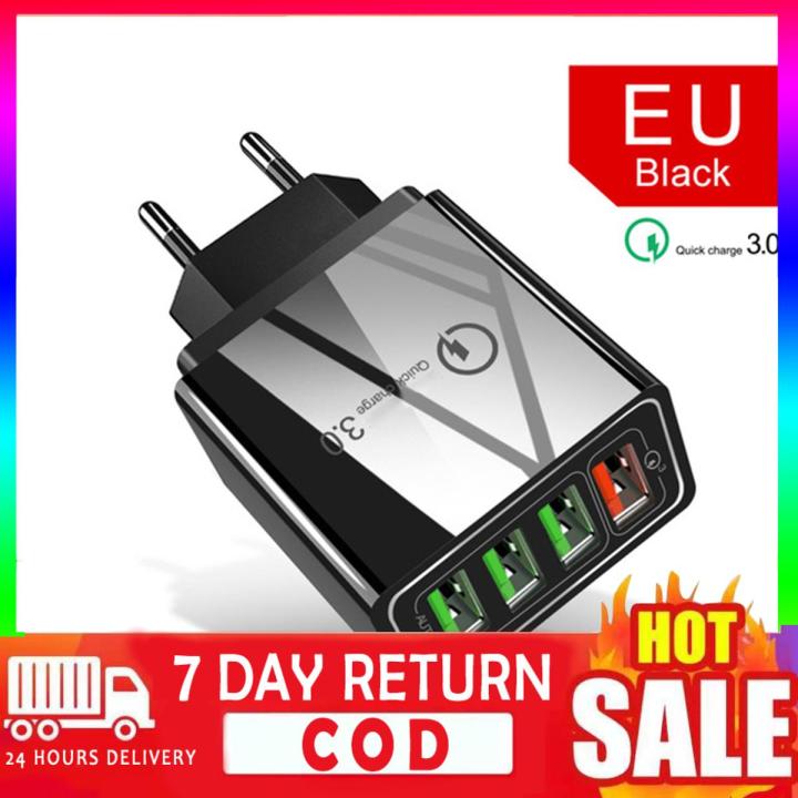 Home Travel Portable 48W QC3.0 Fast Charging 4 USB Ports Charger ...