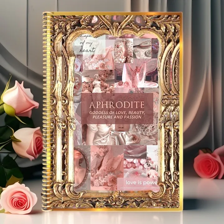 Aesthetic Luxury Vintage Aphrodite Love Notebook - Premium A4 Spiral ...