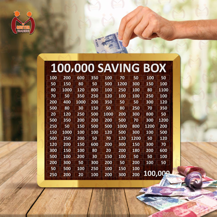 100,000 PKR Wooden Money Saving Box | Cash Challenge Tracker | Budget ...