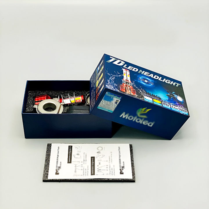 Motoled 7D Multi-Color High Power LED Motorcycle Headlight Bulb- 60W ...