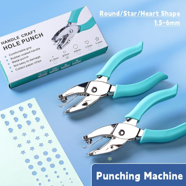 Minimalist Round/Star/Heart Shape Punching Machine Labor-saving DIY Craft Hole Puncher Single ...
