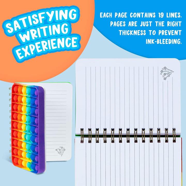 Fancy Notebook A5 Silicon Cover Pop It Dairy Finger Bubble Notebook ...