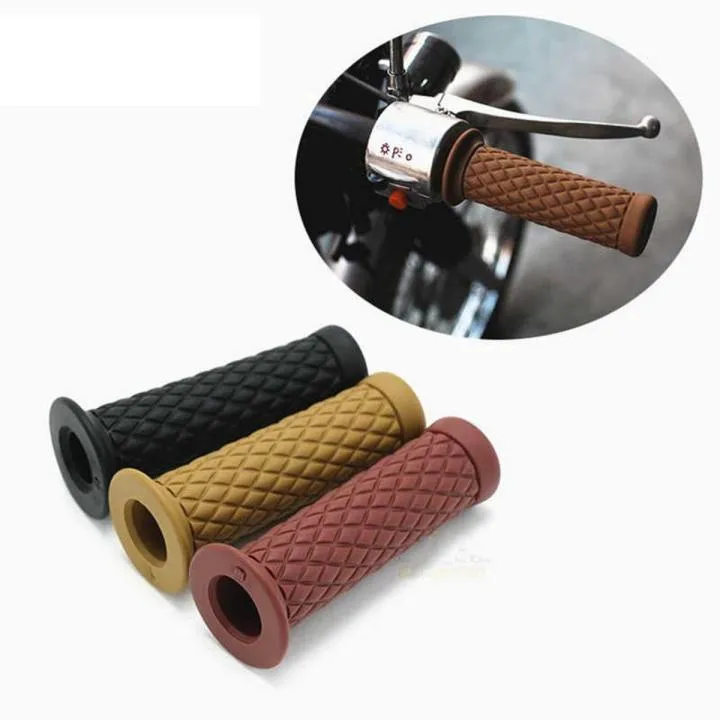 Cafe Racer Handle Grips Silicone Motorcycle Handle Grips Vintage Style ...