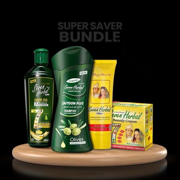 SEVEN HERBAL SUPER SAVER BUNDLE SEVEN HERBAL UBTAN (LARGE) (65ml) SEVEN HERBAL BEAUTY CREAM (22g ...