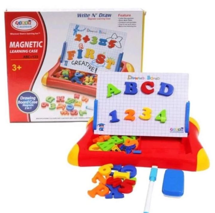 English & Mathematics Magnetic Learning Board with Drawing Board and ...