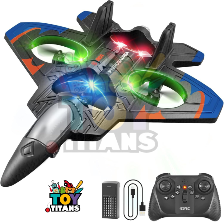 4DRC V32 Remote Control Fighter Jet – Foam RC Airplane with LED Lights ...